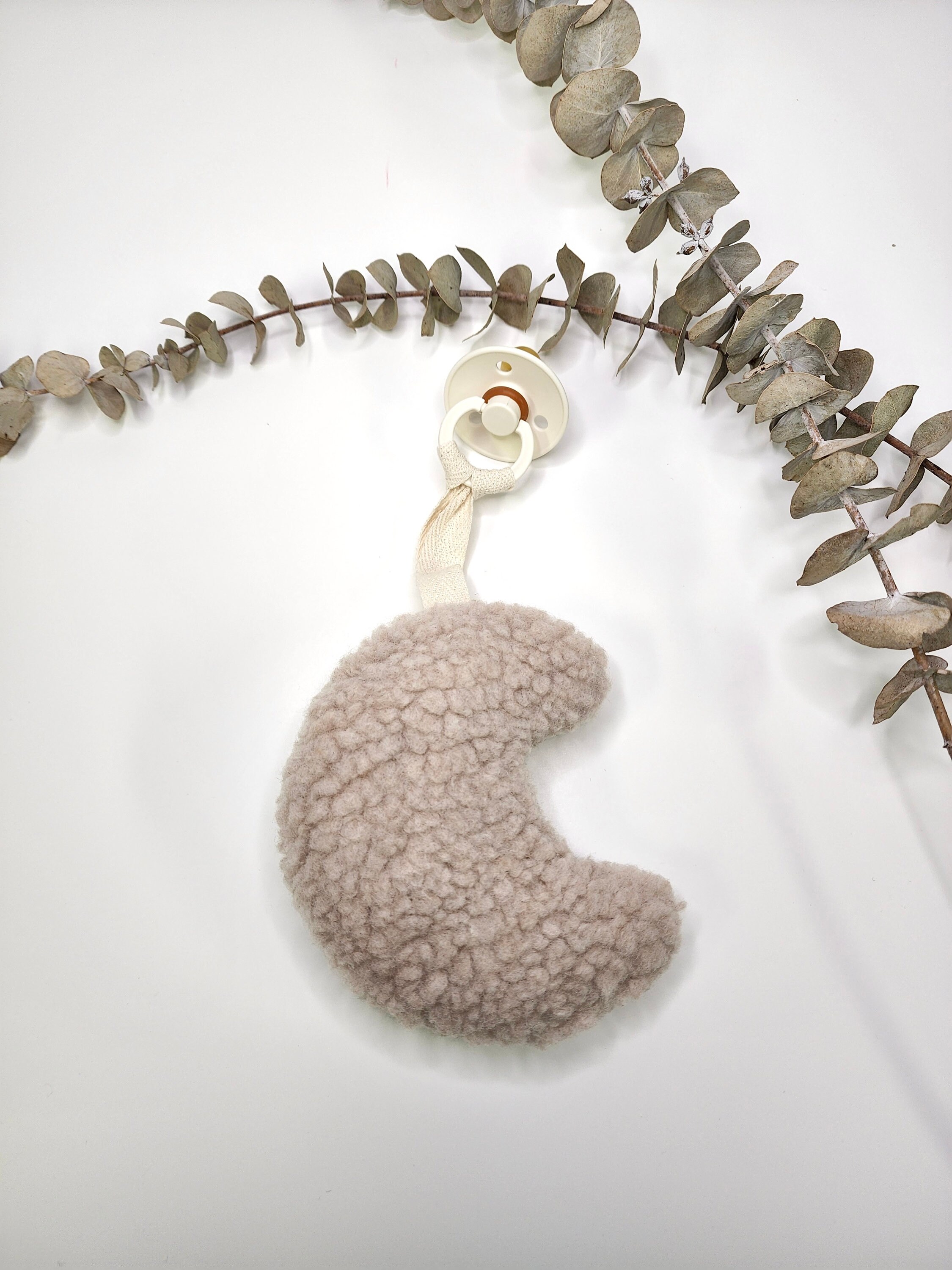 Teddy Moon Sherpa Moon Pacifier Holder Infant Pacifier - Etsy