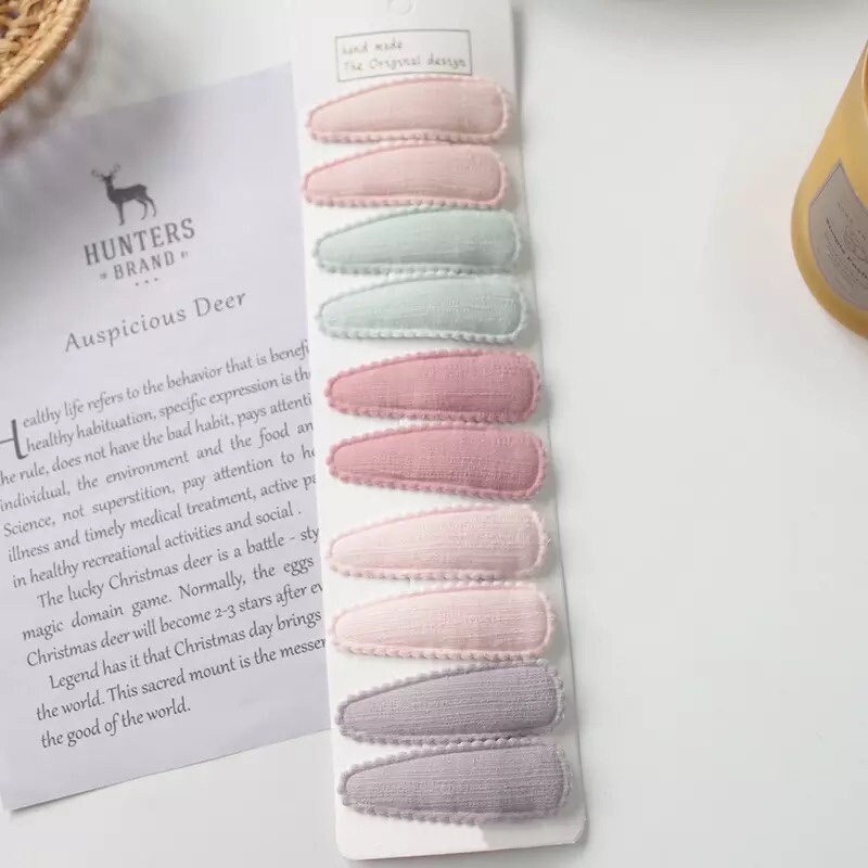 Flower Fabric Barrettes Baby Girl Hair Clips Set of 10 Cotton Fabric ...