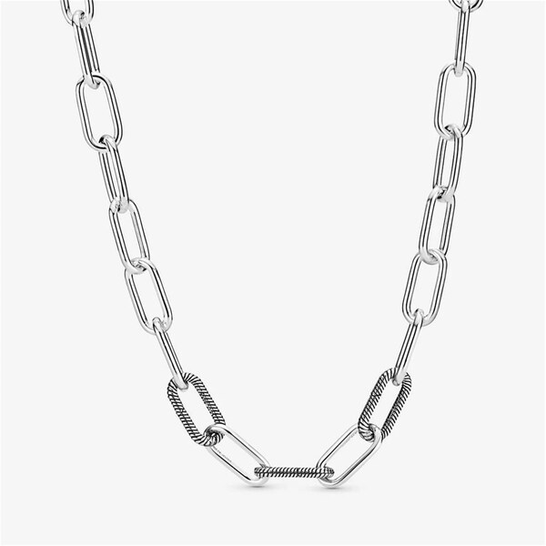 Silver Link Necklace - Etsy