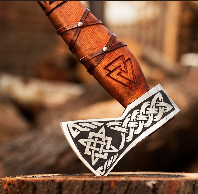 Stunning Axe With Leather Sheath Custom Gift Forged Carbon - Etsy