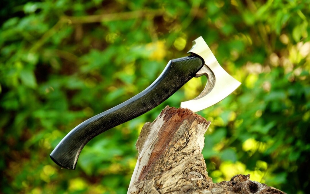 Custom Handmade Tomahawk Axe, Hand Forged Viking Axe, Carbon Steel Axe With Rose Wood Handle ...