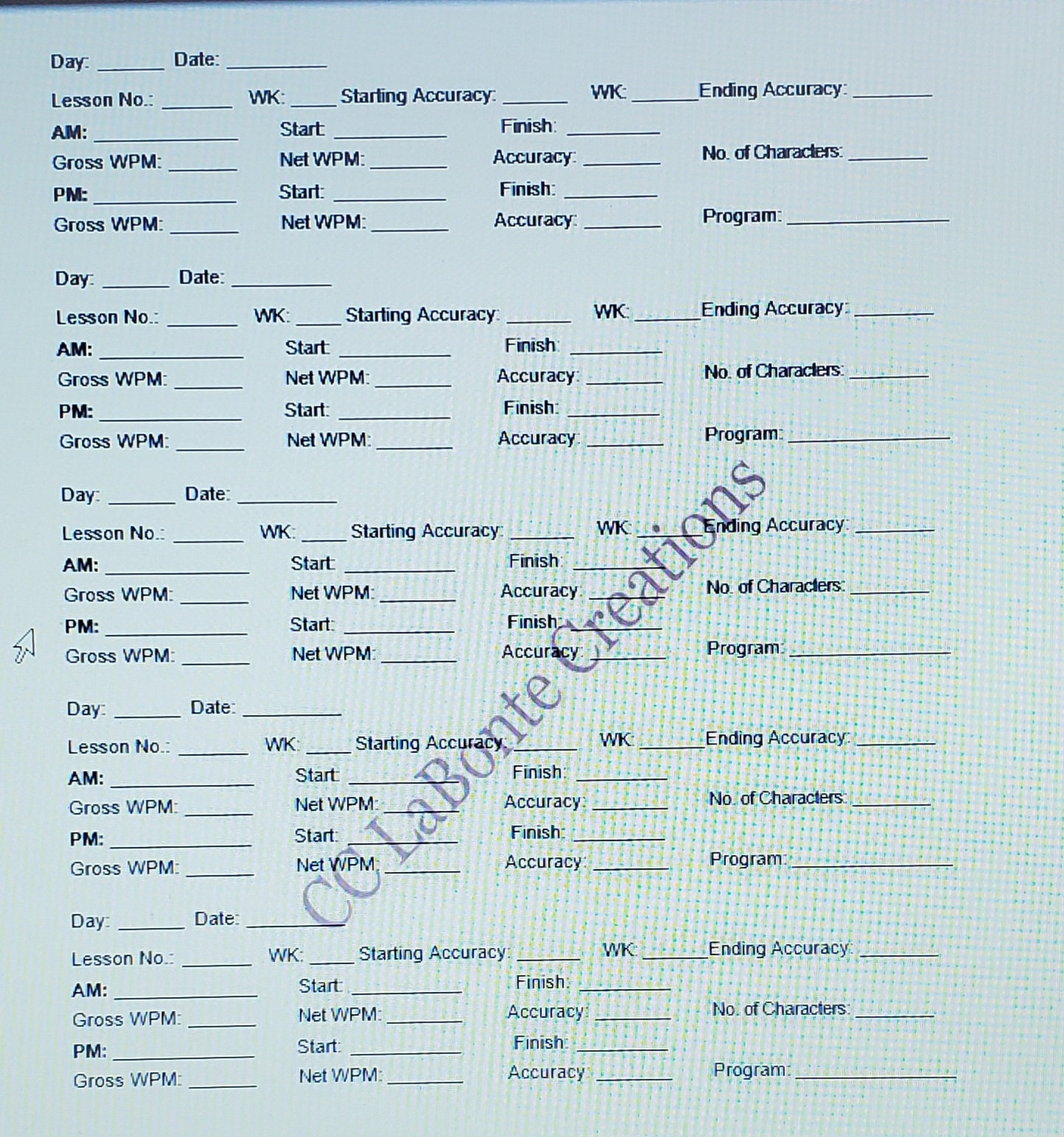 Typing Practice Sheet With Typing Plan | Track Progress | Back to ...