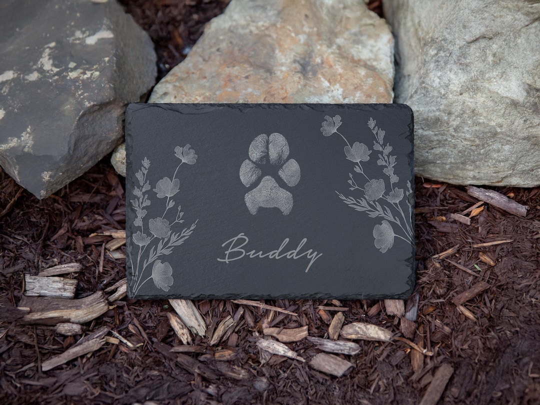 Custom Paw and Nose Print Slate • Personalized Pet Memorial Keepsake ...
