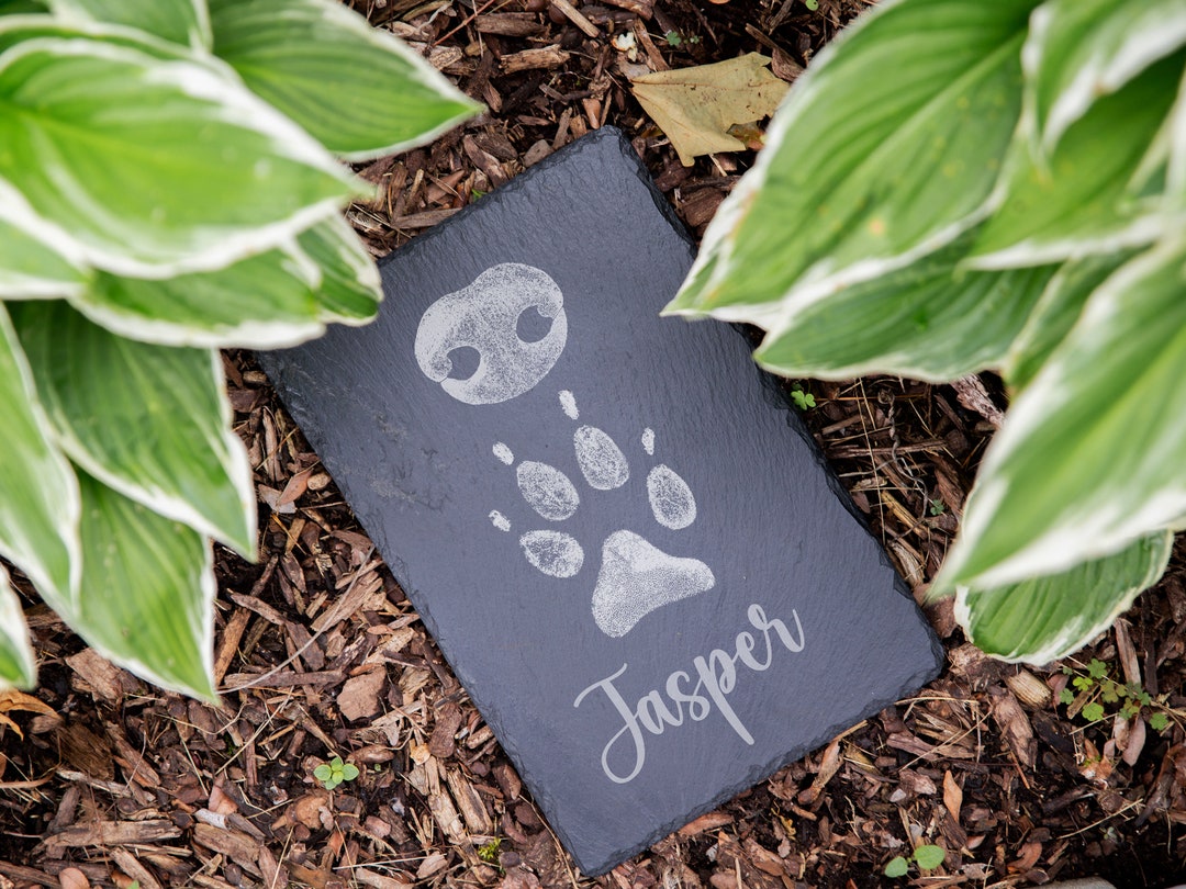 Custom Paw and Nose Print Slate • Personalized Pet Memorial Keepsake ...