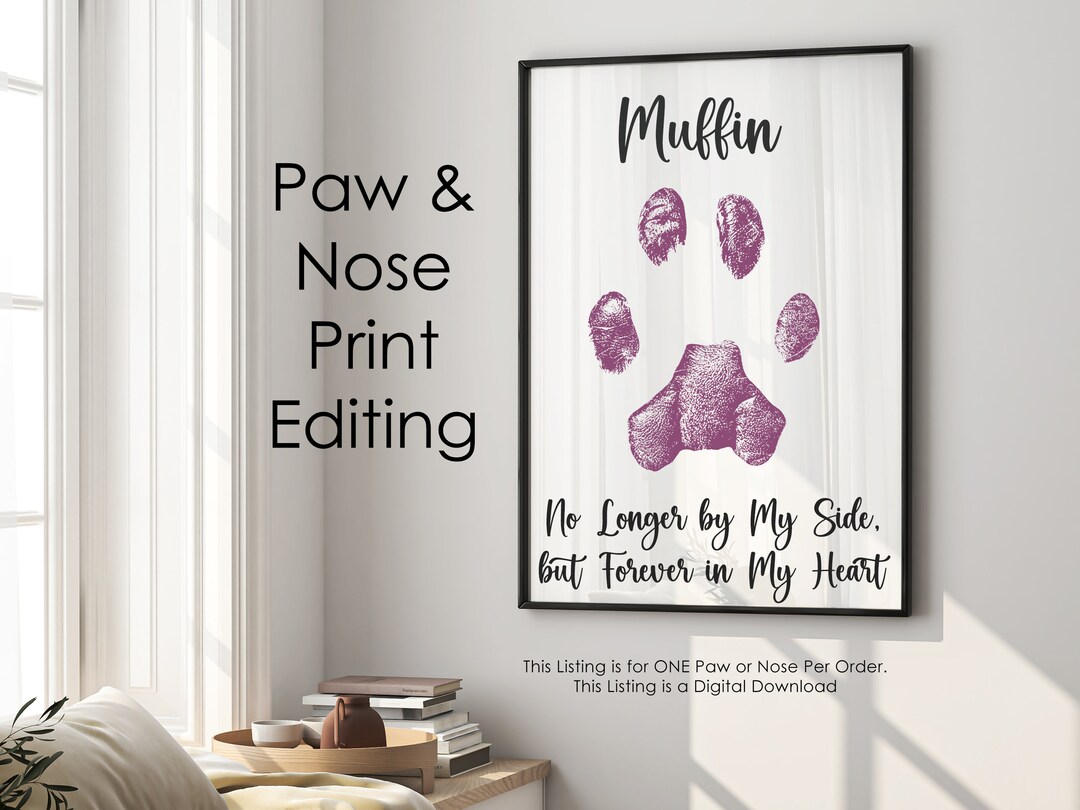 Paw Print Editing • Custom Paw Print • Digital Download • Pet Memorial ...