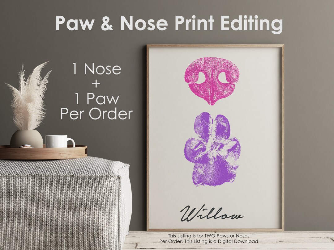 Paw Print Editing • Custom Paw Print • Digital Download • Pet Memorial ...
