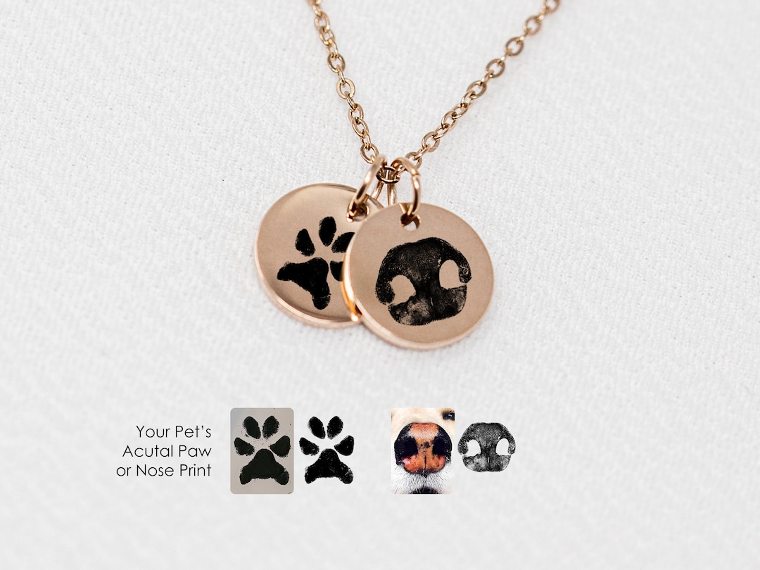 Custom Paw Print Necklace Dog Paw Necklace Your Actual Pet Paw Print ...