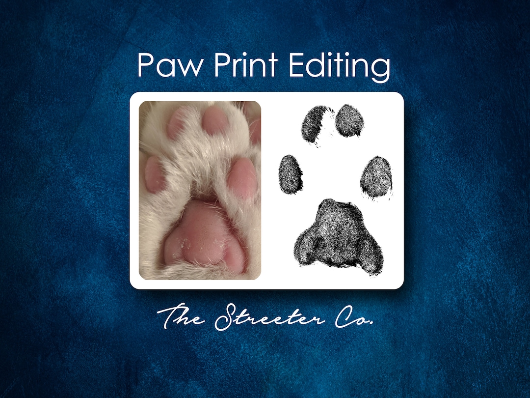 Paw Print Editing Custom Paw Print Digital Download Pet Memorial Pet ...