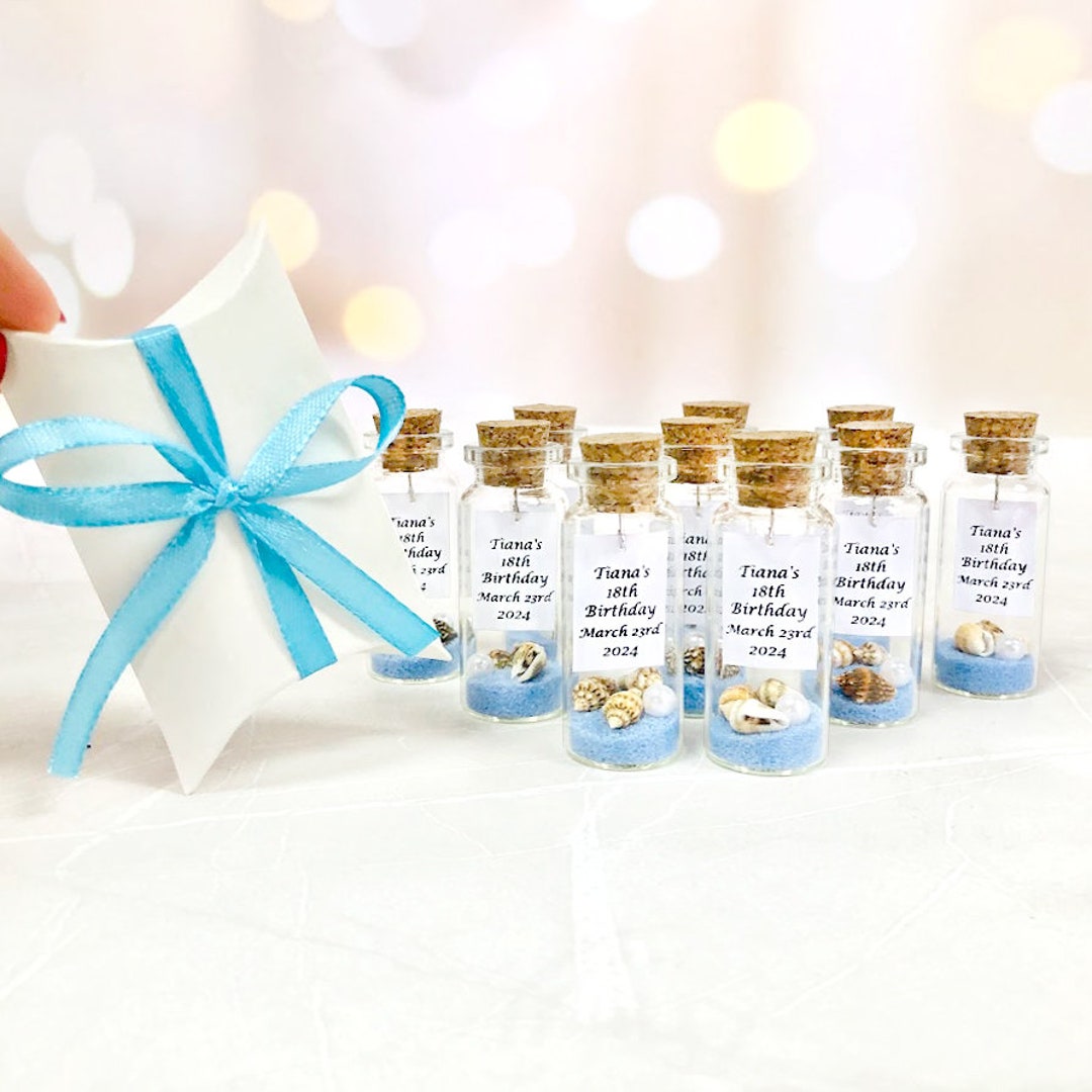 Message in a Bottle Birthday Party Favors, Sand Bottle Thank You Guest ...