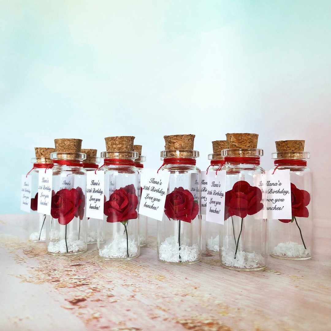 Birthday Party Favors Forever Red Rose in a Bottle Custom Party Favors ...
