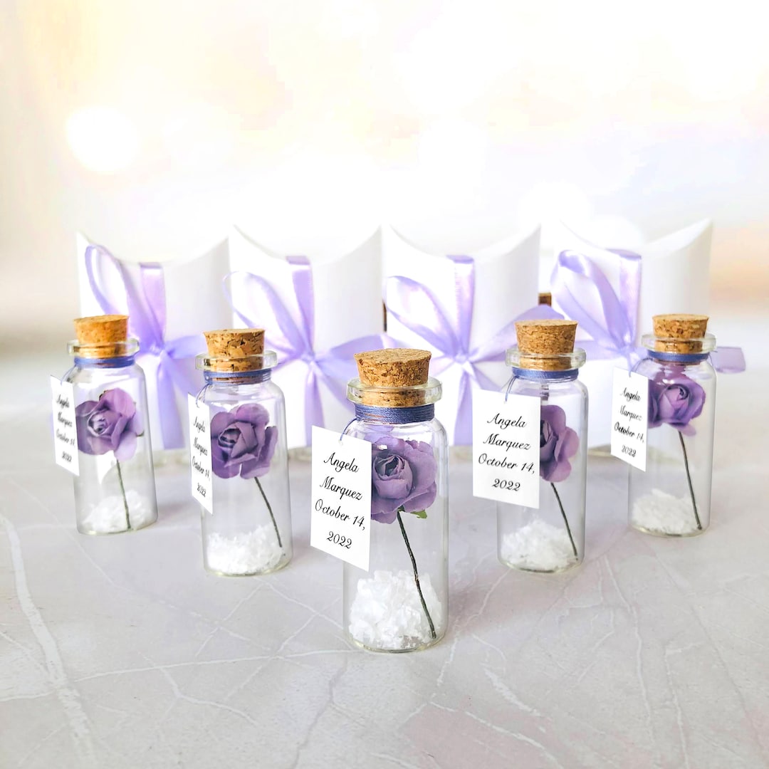 Wedding Favors for Lavender Wedding, Set of Roses in Jars for Wedding ...