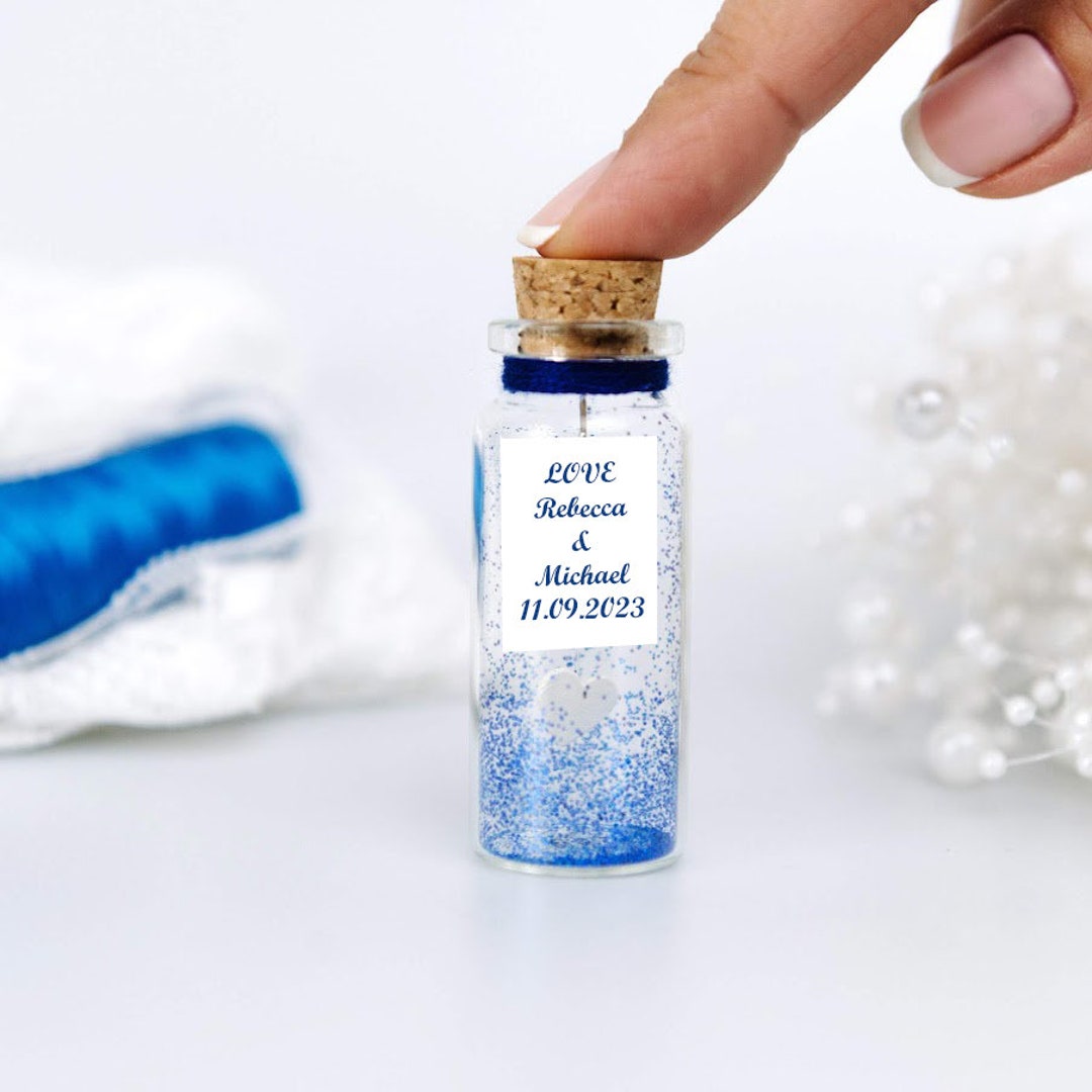 Set of Party Favors for Guests, Personalized Glitter Bottle, Thank You ...