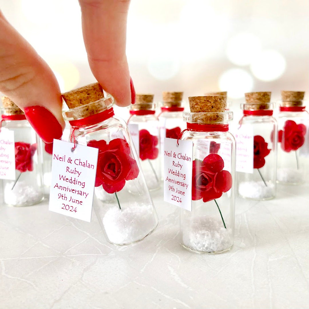 Red Rose Party Favors, Wedding Anniversary Party Favors, Personalized ...