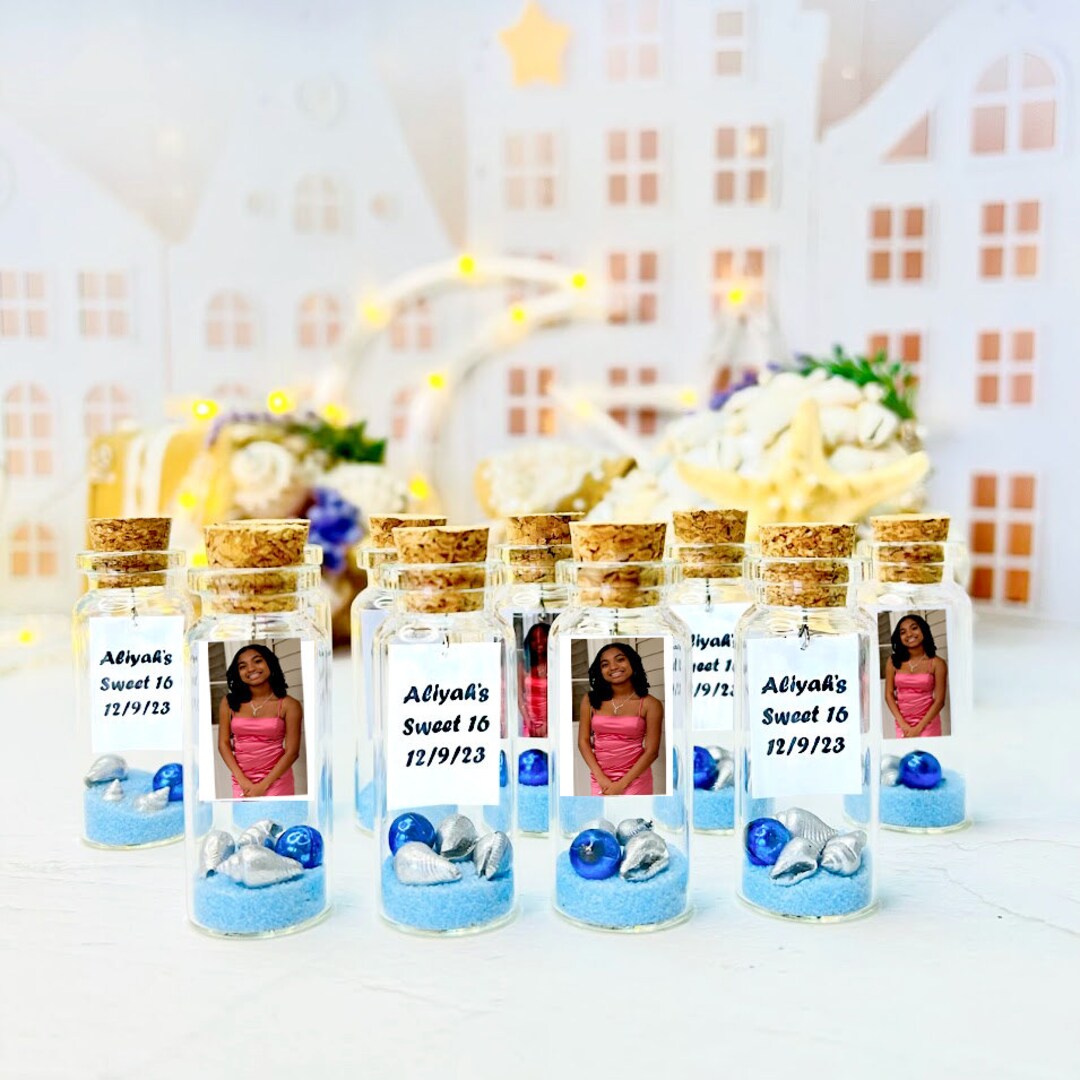 Personalized Message Bottle Quinceanera Favors, Birthday Party Keepsake ...