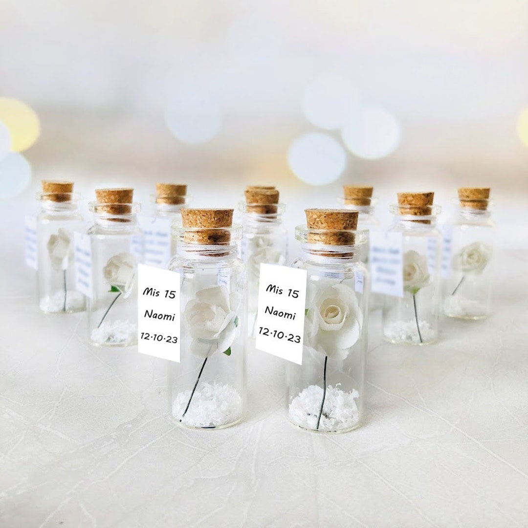 Personalized Sweet 16 Party Favors, Quinceañera Rose in a Bottle ...
