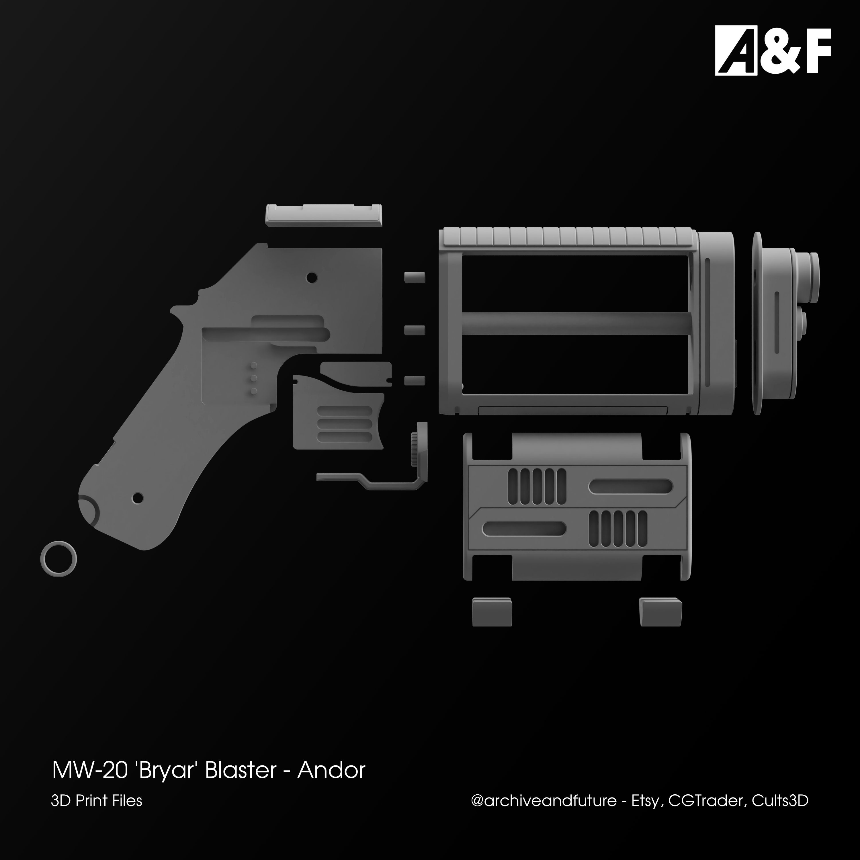 Cassian Andor MW-20 Bryar Blaster STL (andor) - Etsy Cassian Andor MW-20 Bryar Blaster STL (andor) - Etsy