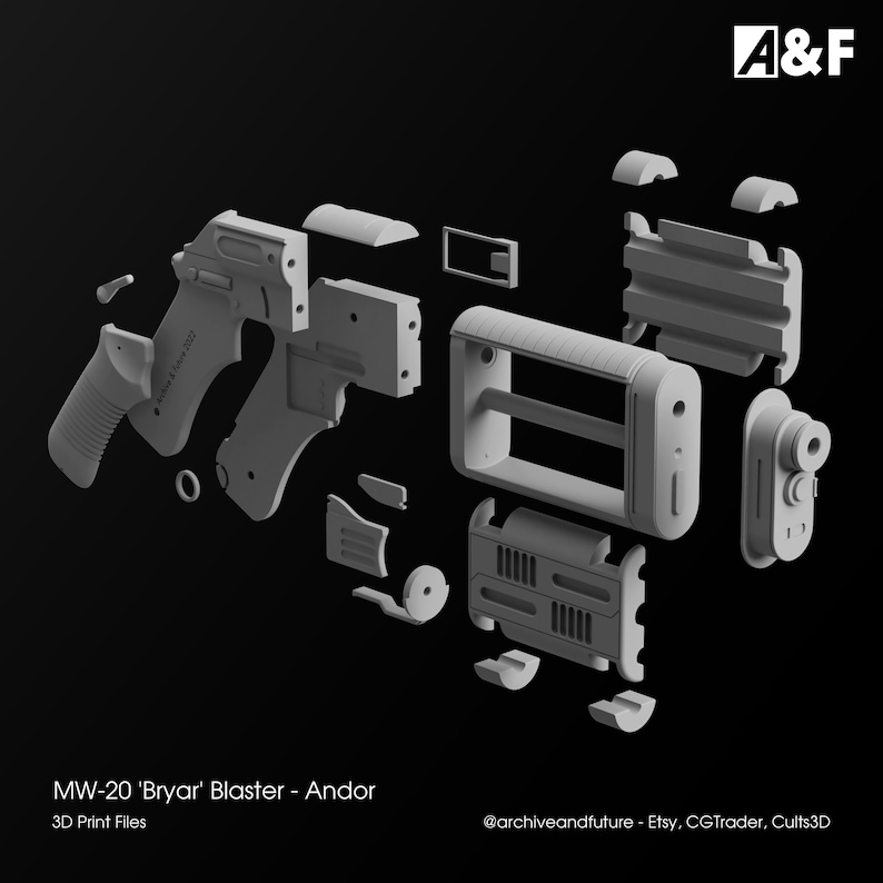 Cassian Andor MW-20 Bryar Blaster STL andor - Etsy Finland