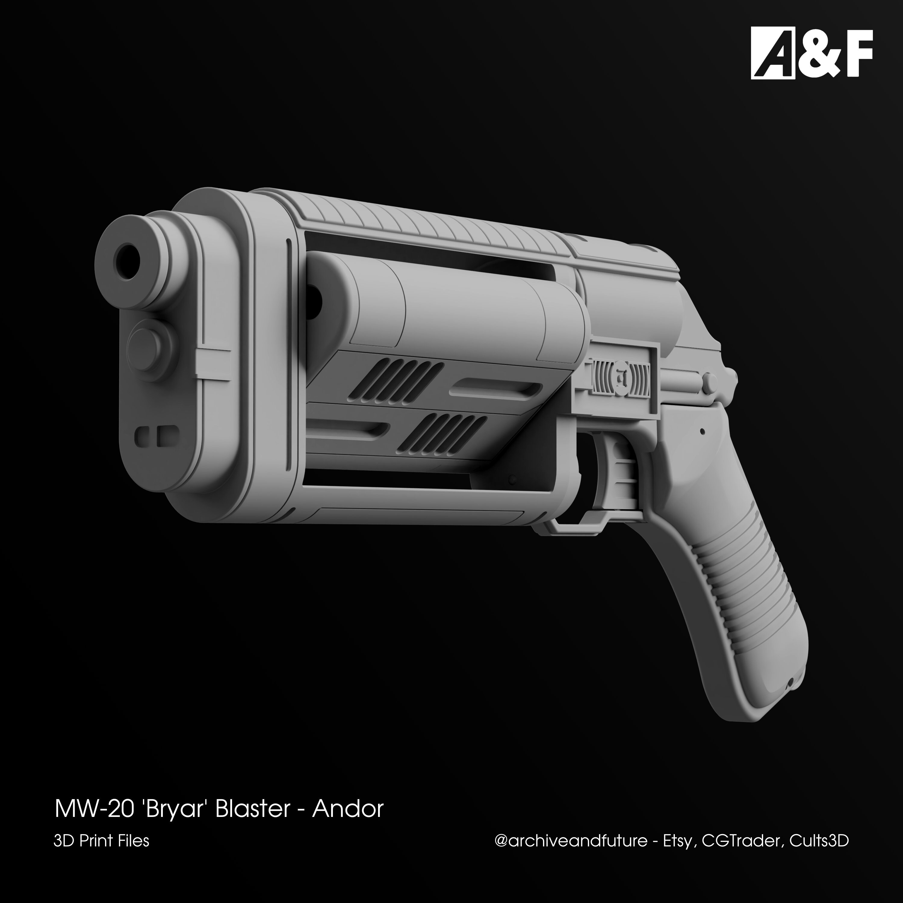 Cassian Andor MW-20 Bryar Blaster STL (andor) - Etsy Cassian Andor MW-20 Bryar Blaster STL (andor) - Etsy