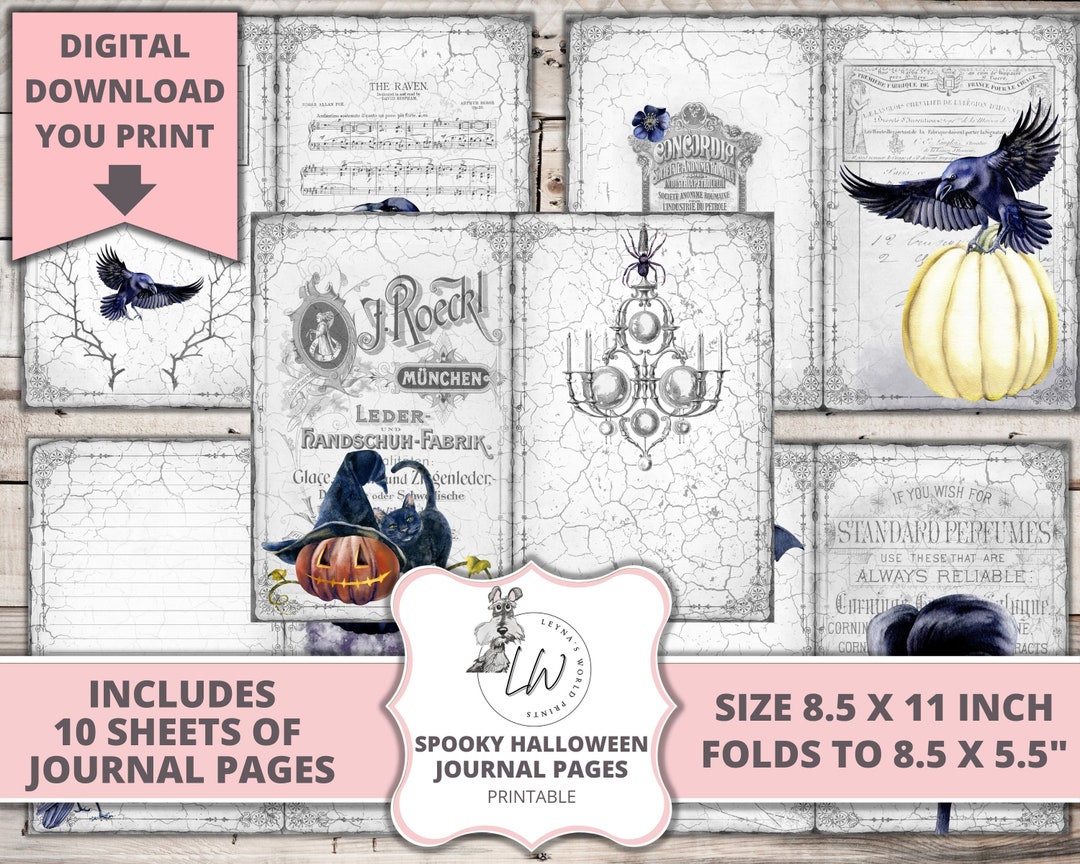 SPOOKY HALLOWEEN Journal Kit, Halloween, Pumpkins, Spooky, Black, Gray ...