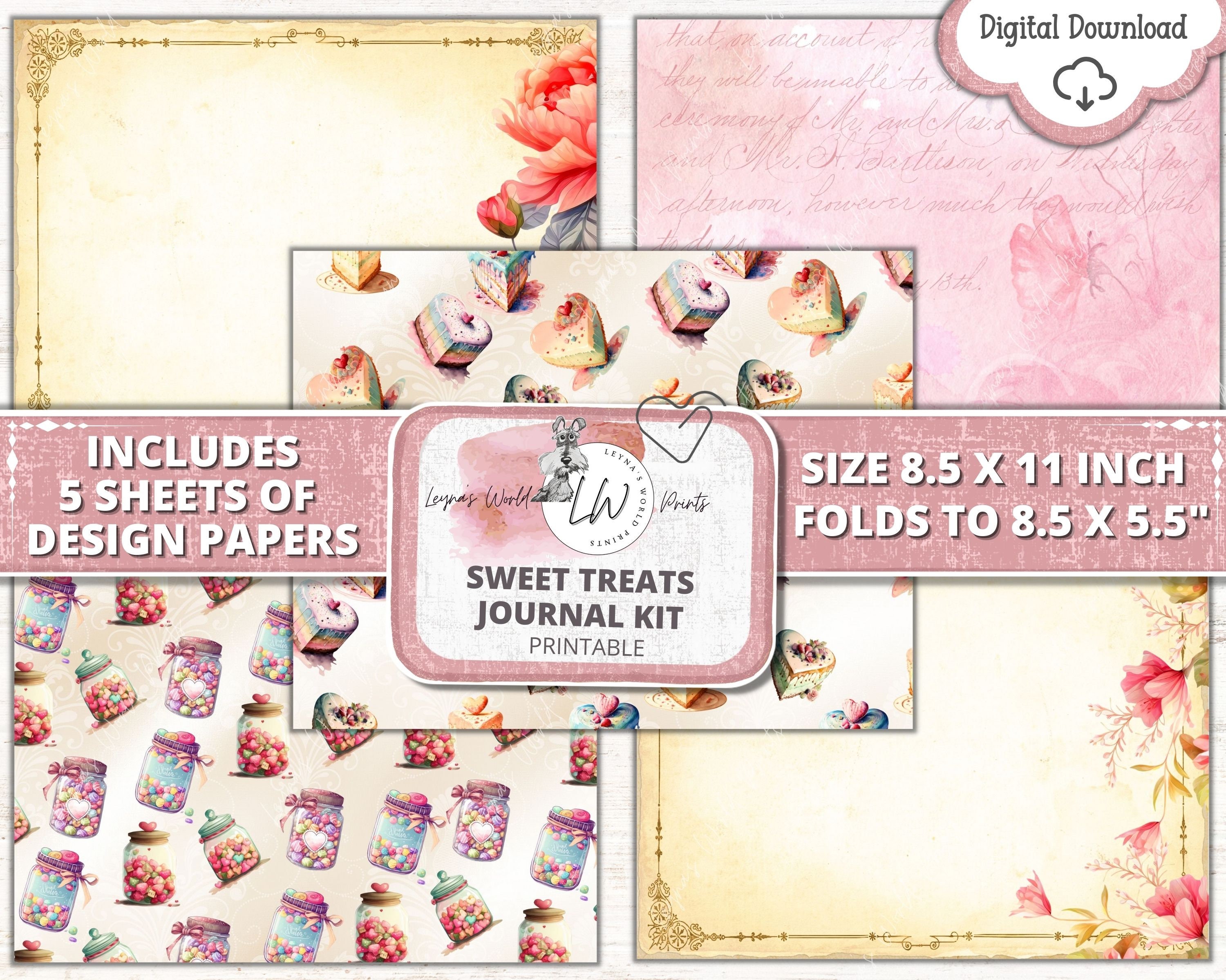 Sweet Treats, Journal Kit, Valentine's Day, Printable, Digital ...