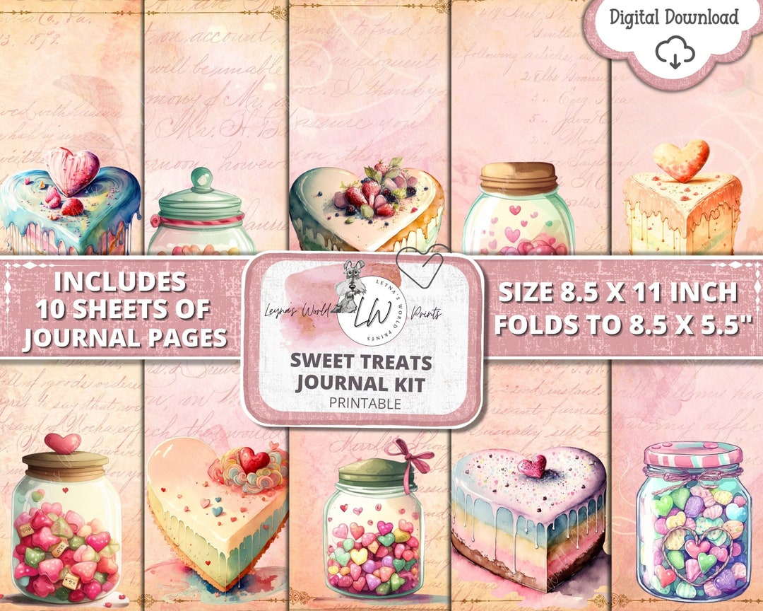 Sweet Treats, Journal Kit, Valentine's Day, Printable, Digital ...