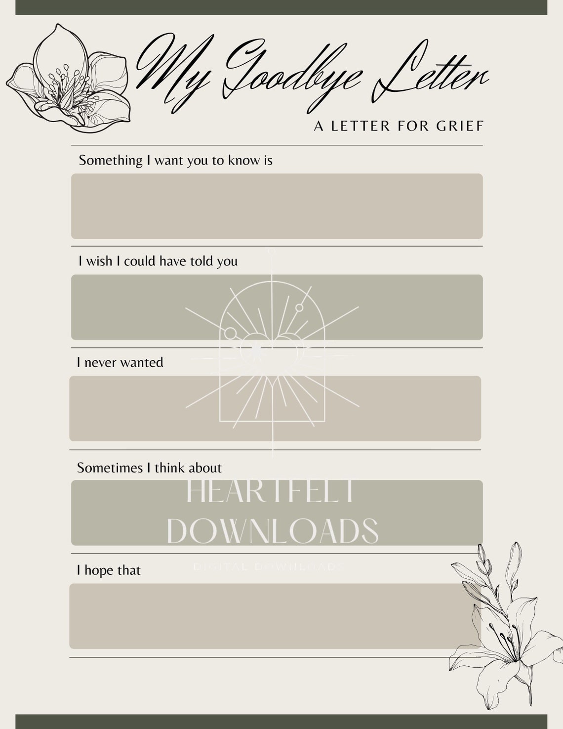 Guided Goodbye Letter for Grief - Etsy