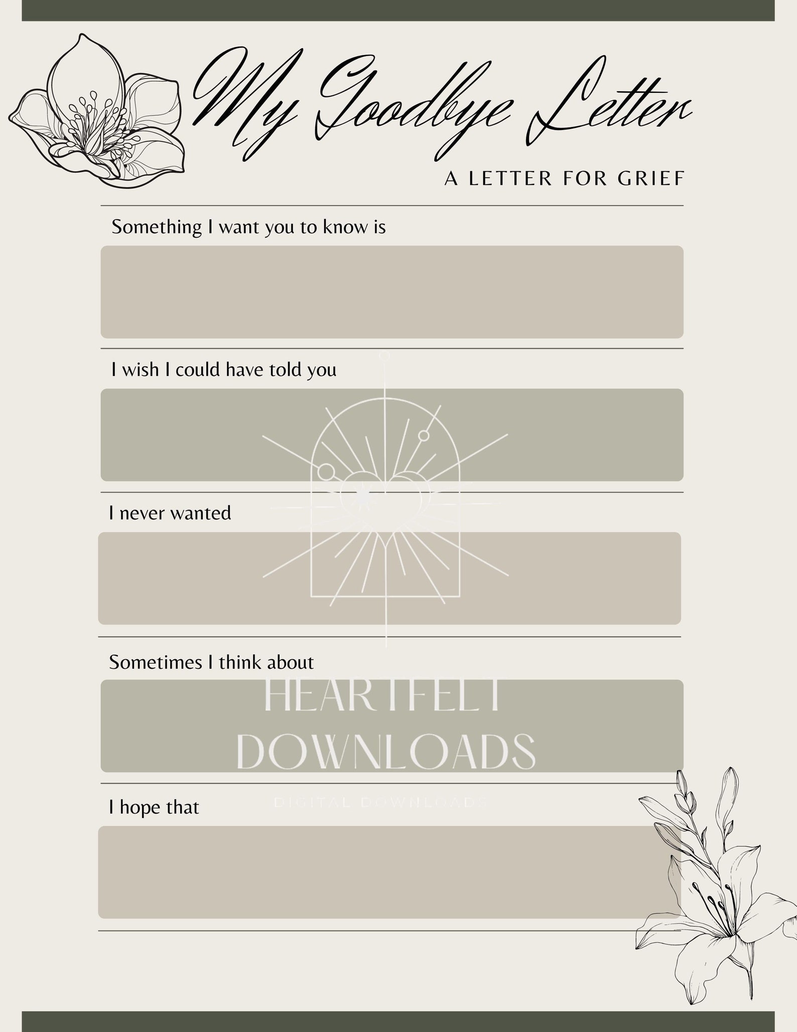 Guided Goodbye Letter for Grief - Etsy