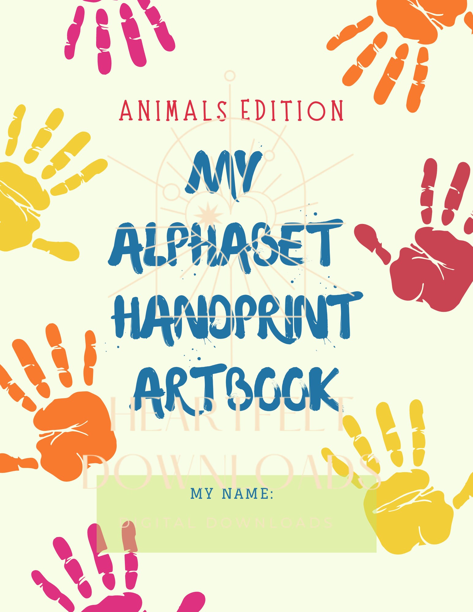 Baby and Toddler Alphabet Handprint Artbook: Animal Edition (digital ...