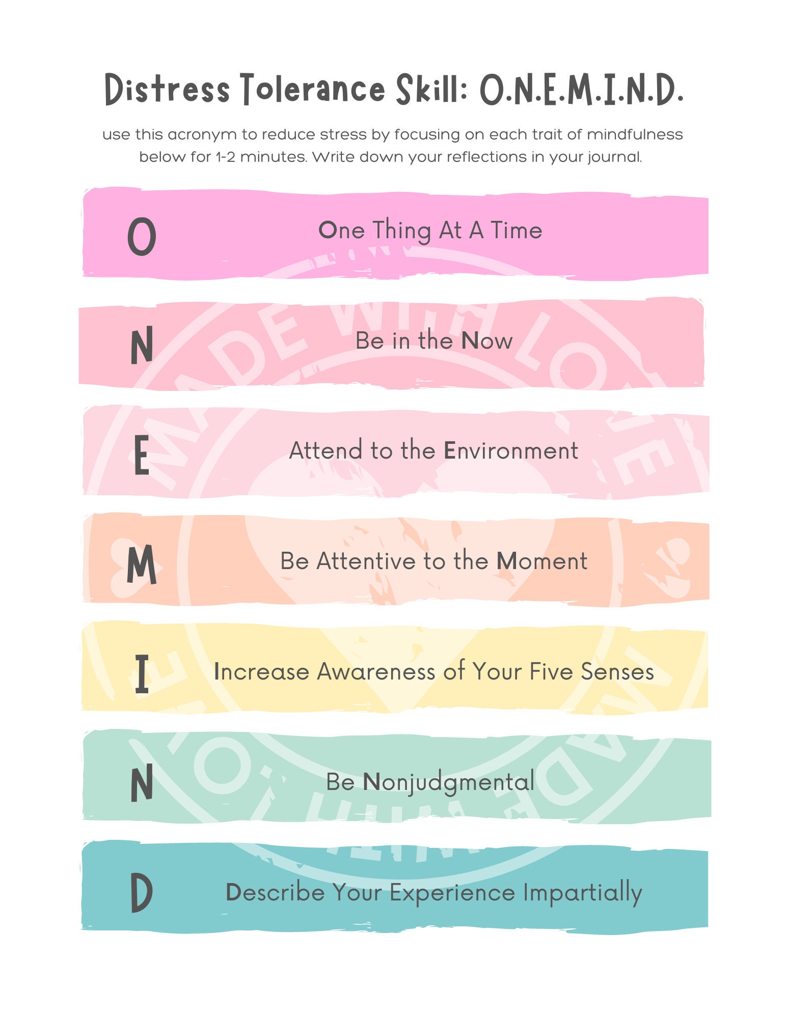 Mindfulness Digital Download: One Mind Exercise - Etsy