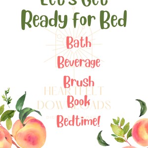 Bedtime Routine Printable for Toddlers: Peach Themed - Etsy