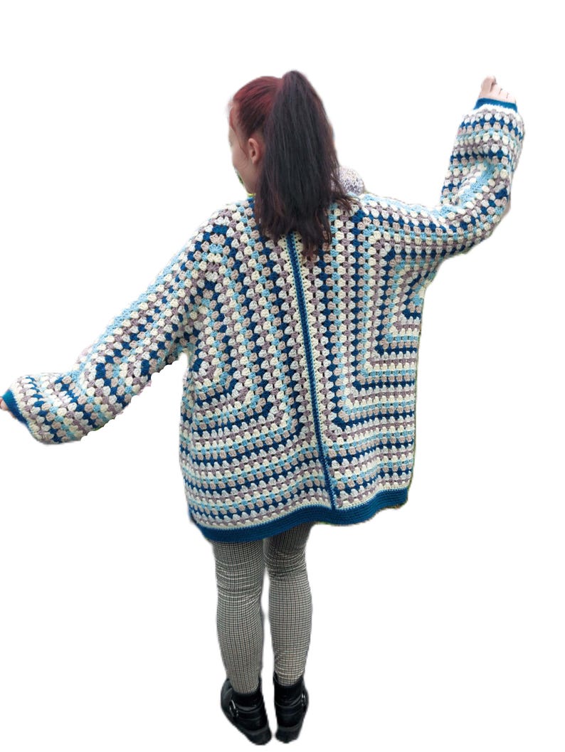 Easy PDF Crochet Pattern Oversized Hexagon Hexi Cardigan Granny Stitch ...