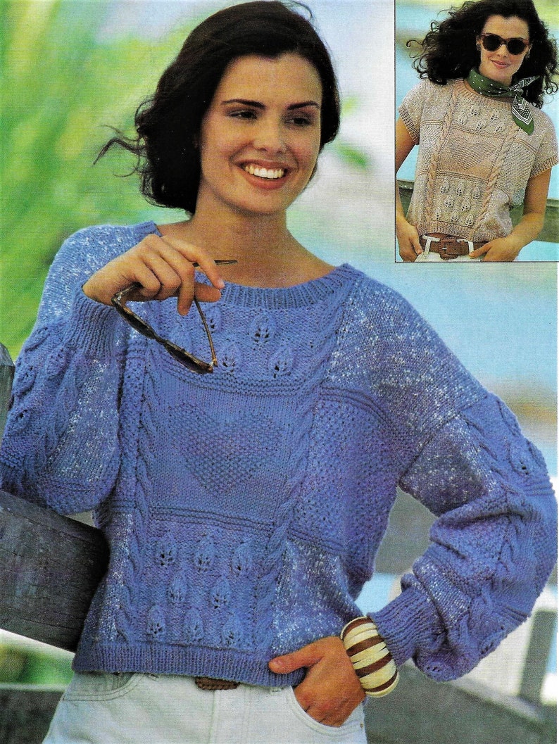PDF Chart Knitting Pattern Ladies Crop Sweater Top Jumper Pattern Block ...