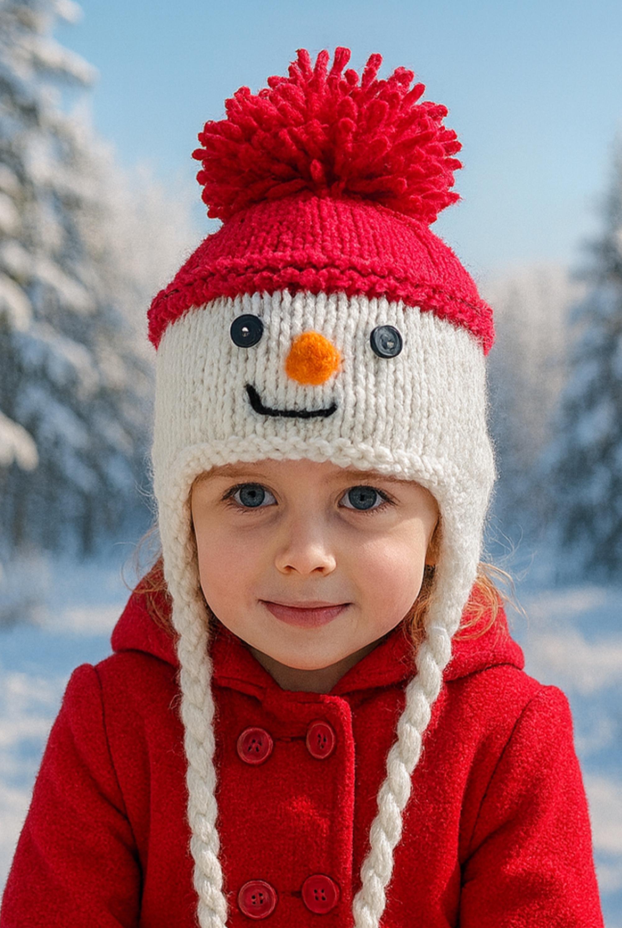 Easy Knit Snowman Helmet Hat With Earflaps Christmas Ear Muffs PDF ...