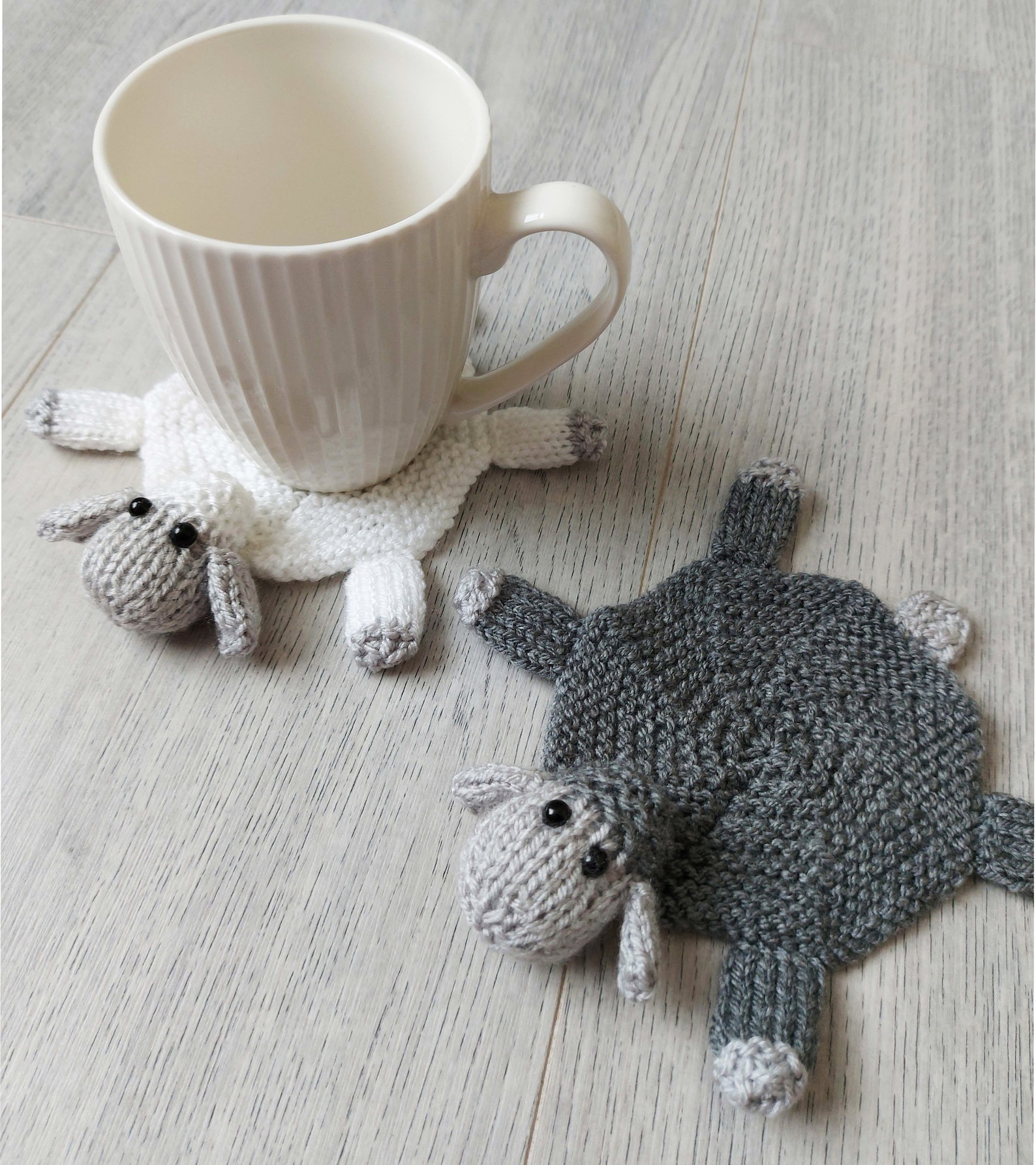 Sheep Coaster Knitting Pattern PDF Easy Knit Beginners Farm Animal Mug ...