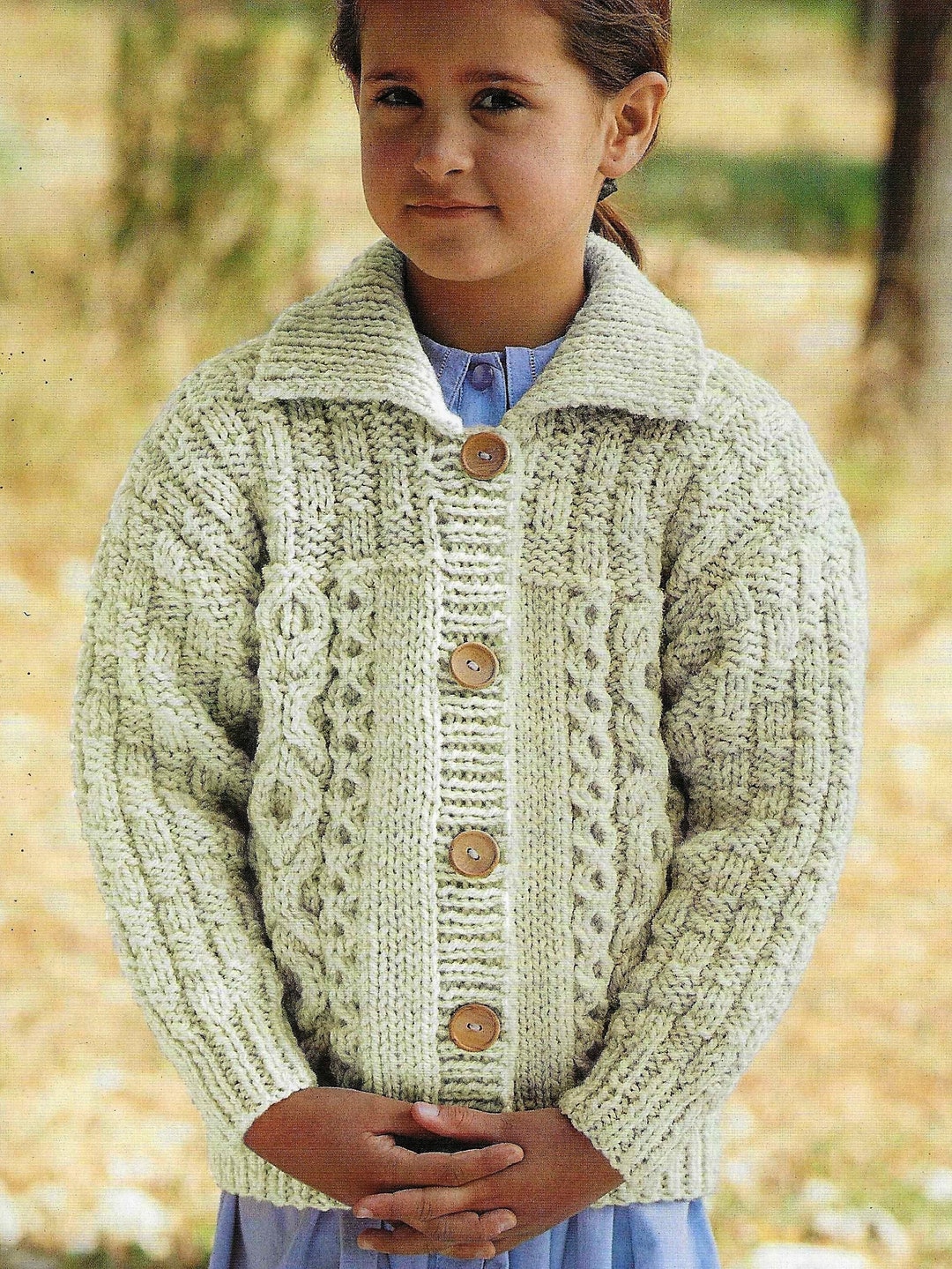 Knitting Pattern PDF Girls Boys Cable Jacket Cardigan Chunky ( Bulky ...