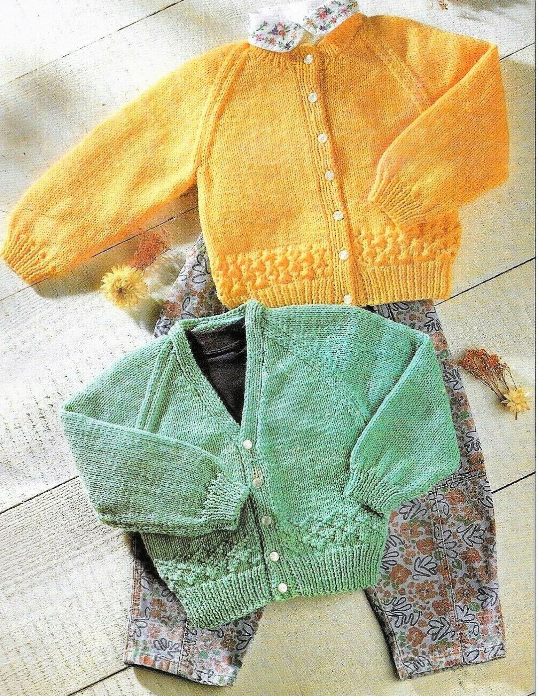 Baby Boys Girls Plain Raglan Cardigan V or Round Neck PDF Knitting ...