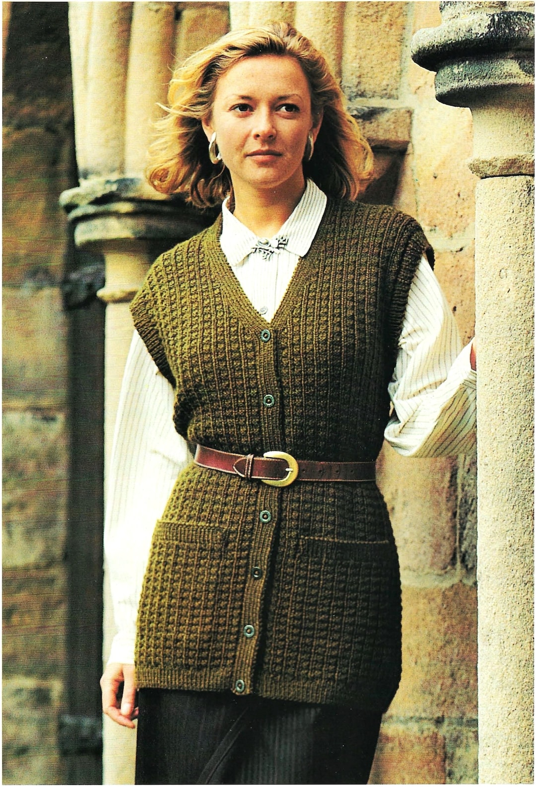 Ladies Long Line Textured Waistcoat With Pockets Womens Sleeveless ...