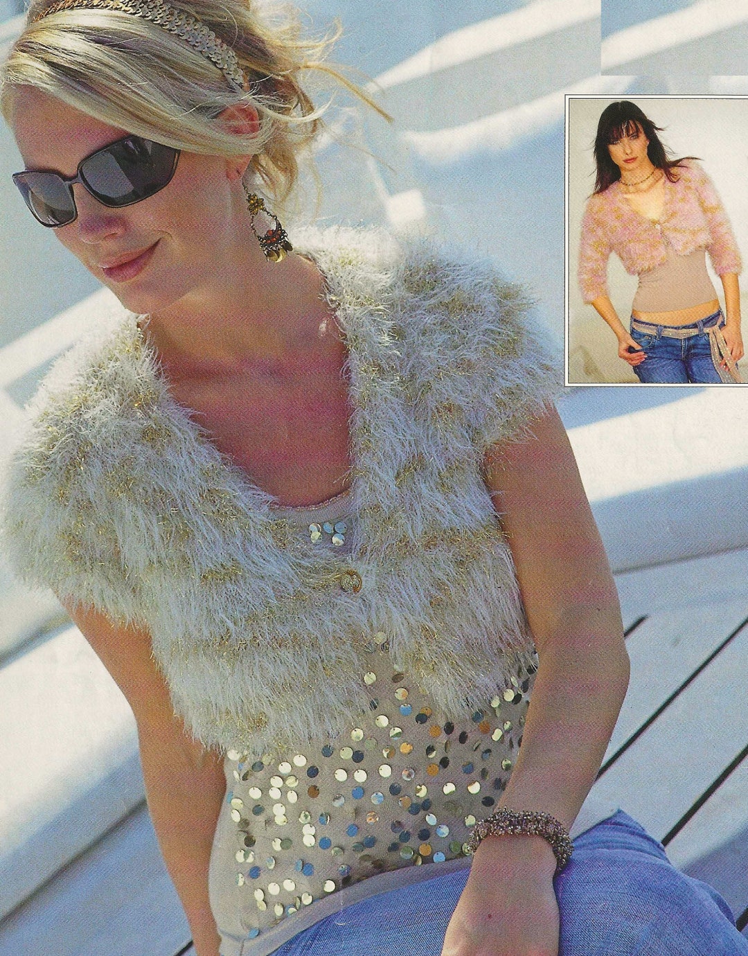 Ladies Womens Fluffy Shrug Crop Length Cardigan Short or 3/4 Sleeves ...