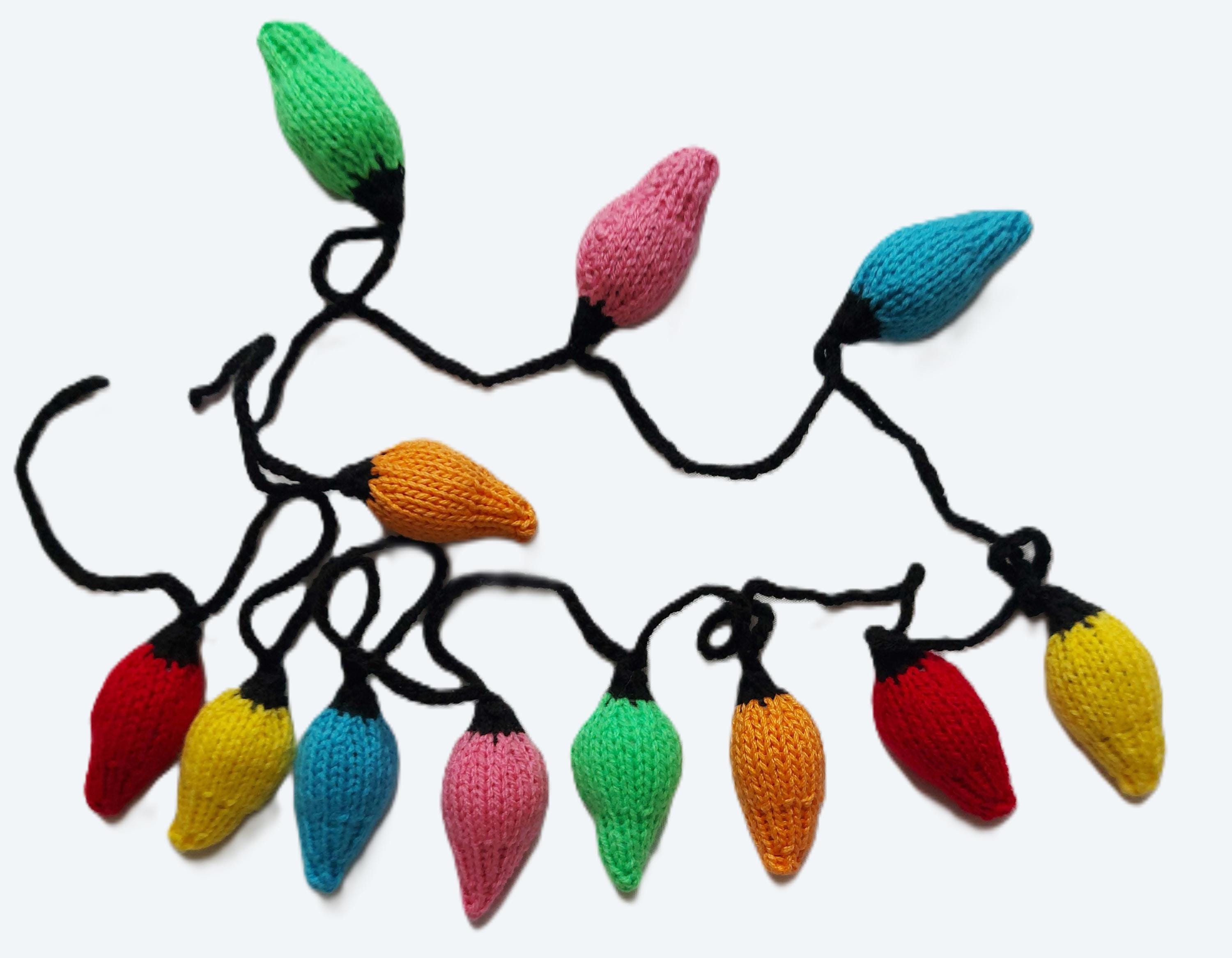 Knitting Pattern PDF Festive Lights Christmas Tree Garland Easy Knit ...
