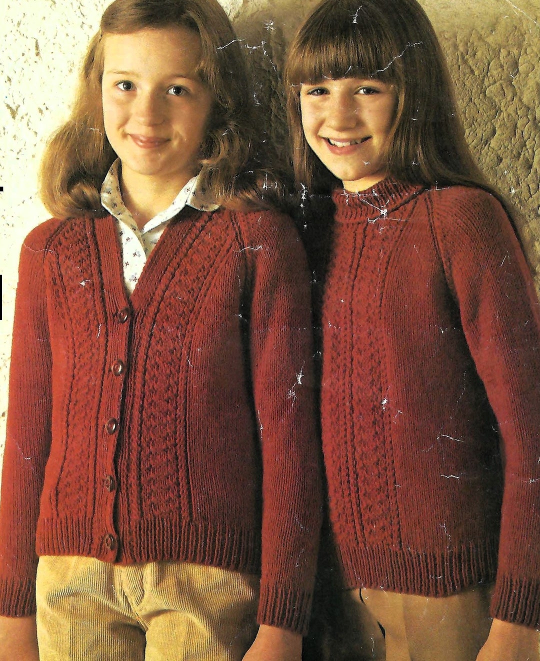 Girls Raglan School Cardigan With Panel Design Sweater Jumper PDF ...