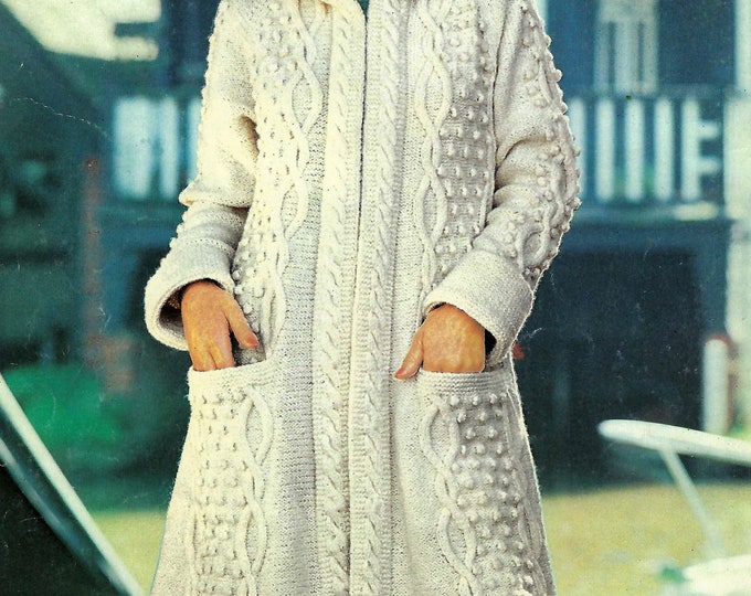 Womens KNITTING PATTERN Pdf Womens Hooded Coat Ladies Jacket With Hood ...