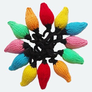 Knitting Pattern PDF Festive Lights Christmas Tree Garland Easy Knit ...