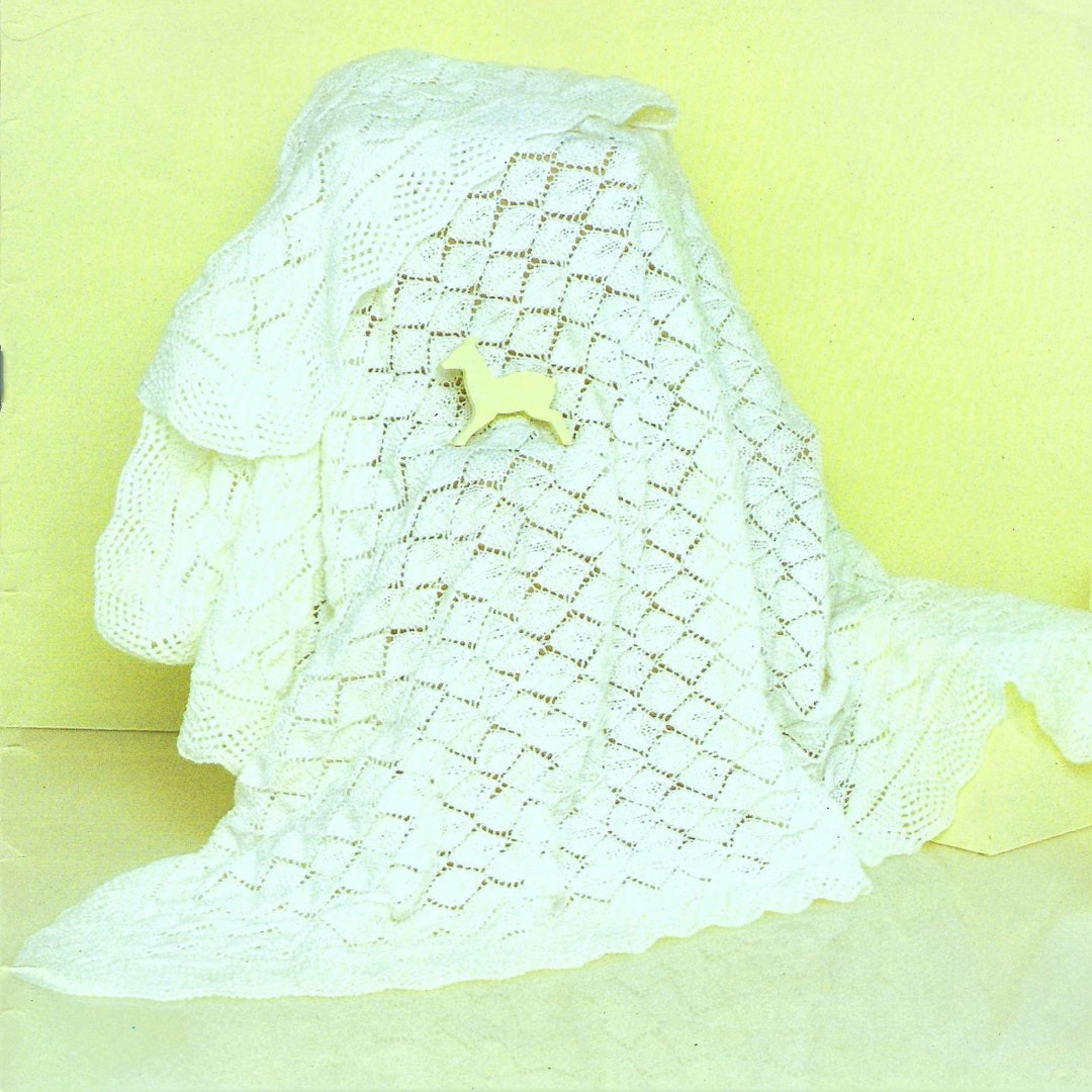Lacy Baby Shawl With Diamond Design and Lace Edging Blanket PDF ...