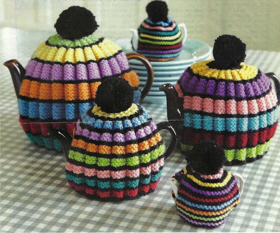 Multi Colour Tea Cosy Striped Design 5 Sizes Tea Pot Ht 7.5 - Etsy UK