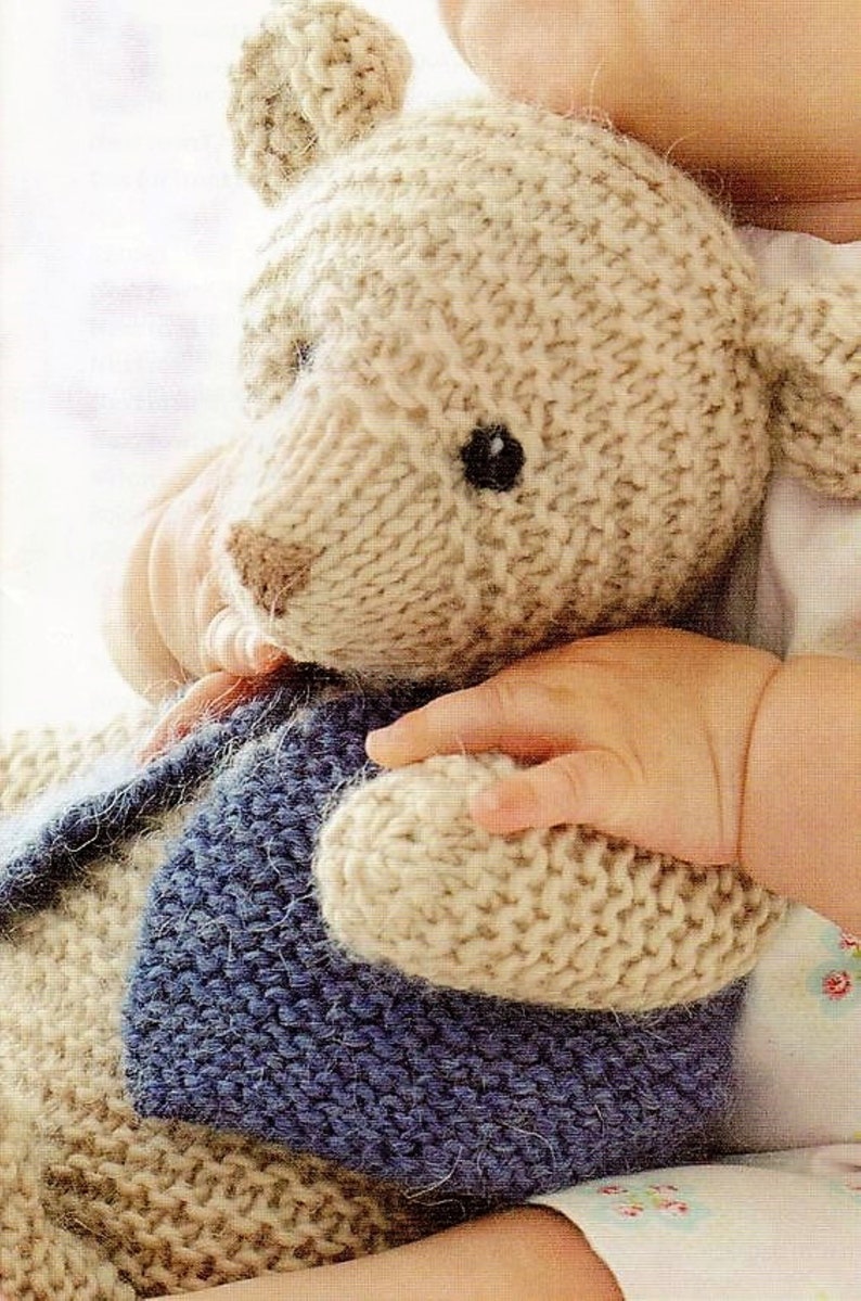 Classic Teddy Bear Easy Toy PDF Knitting Pattern With Waistcoat Chunky ...