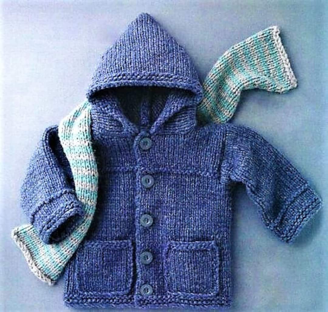 PDF Boys Quick Easy Knit Hooded Jacket Coat Cardigan Pockets Scarf ...