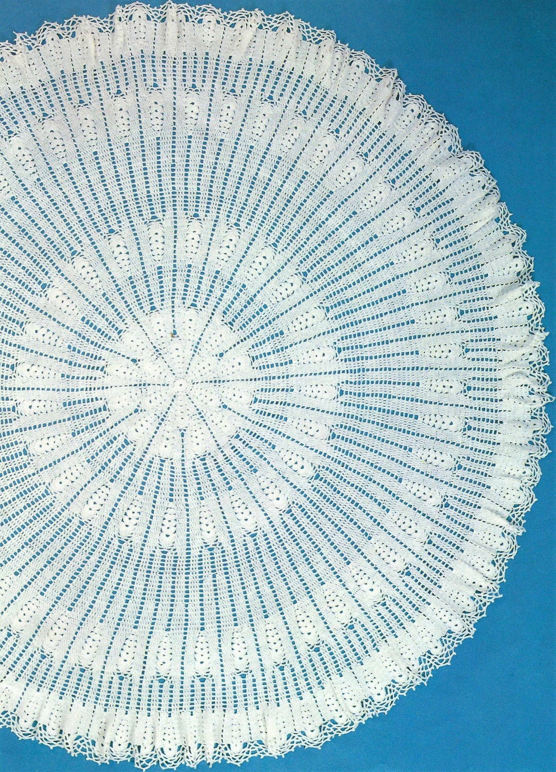 PDF Crochet Pattern Lacy Circular Baby Shawl 3 Ply Delicate Heirloom ...