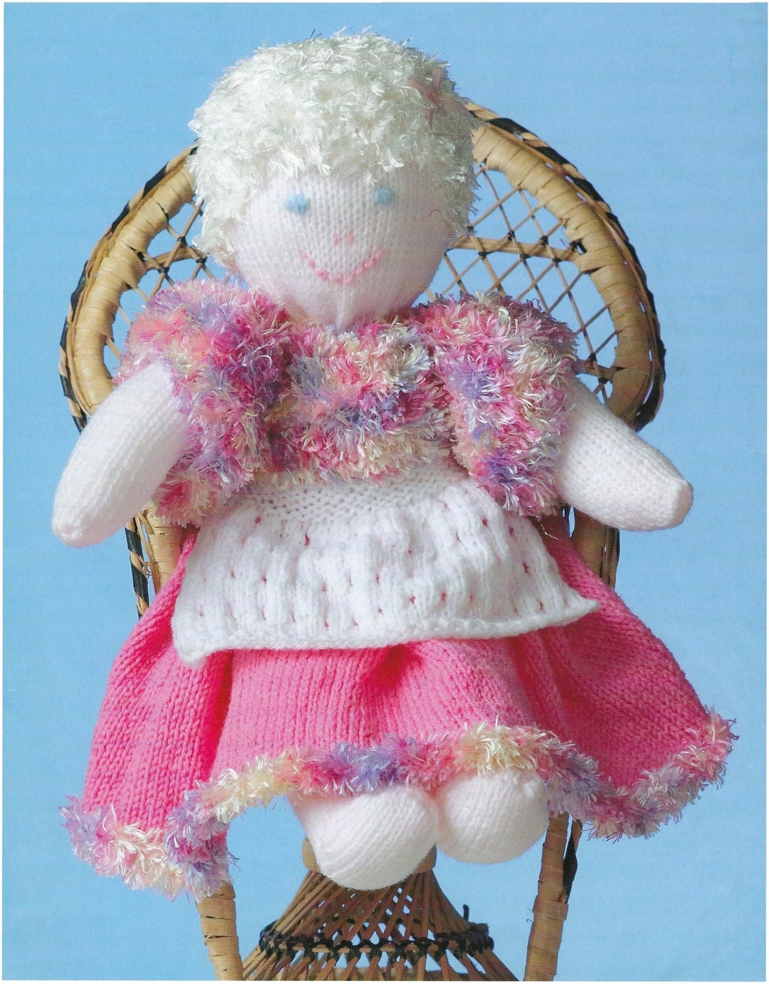 Toy Ragdoll PDF Knitting Pattern DK ( 8 Ply, Light Worsted ) 40cm 16ins ...