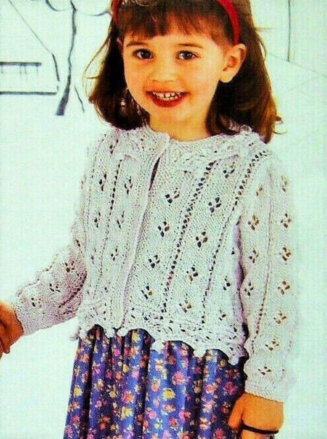 Girls Bobble Edge Lacy Eyelet Cardigan Summer Jacket Optional Collar ...