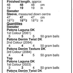PDF Chart Knitting Pattern Ladies Crop Sweater Top Jumper Pattern Block ...